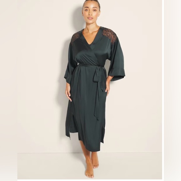 Soma | Intimates & Sleepwear | Soma Satin Lace Long Robe | Poshmark